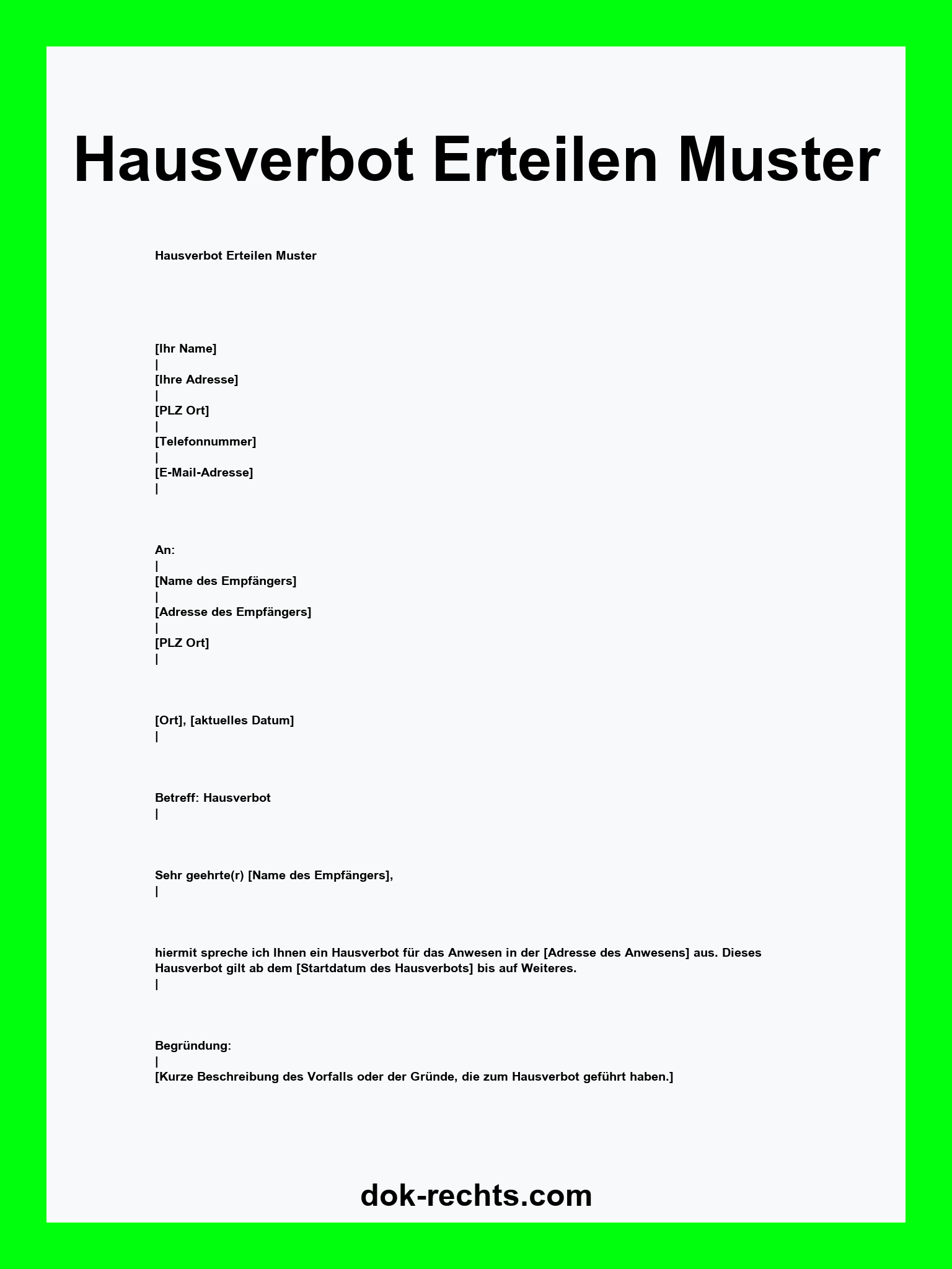 Hausverbot Erteilen Muster PDF